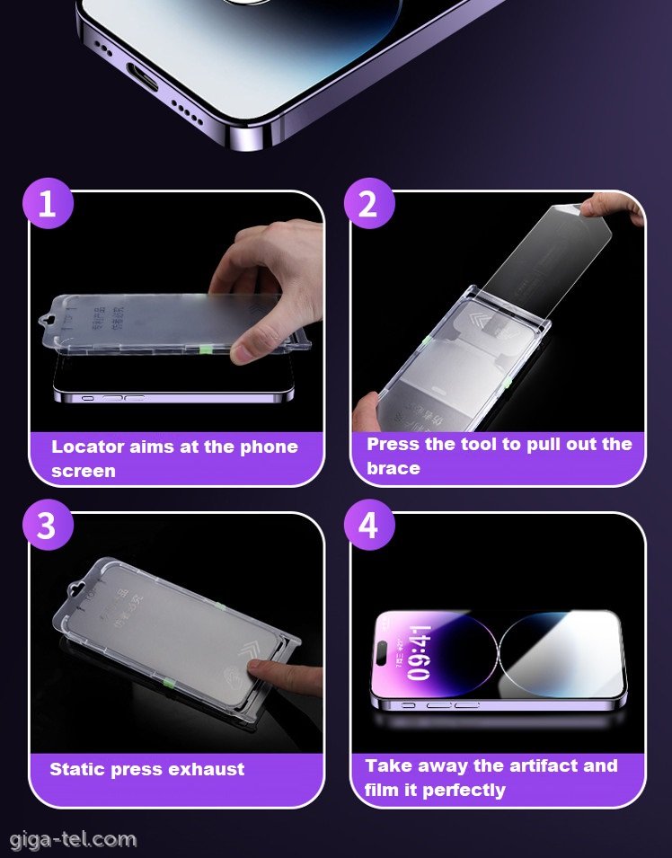 iPhone 12,12 Pro auto alignment Kit 2pcs glass - clear